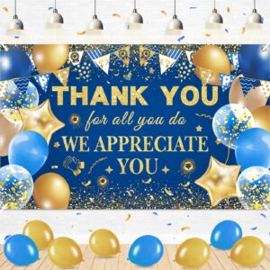 we appreciate you banner thank you banner pastor appreciation decorations banner thank you for all you do backdrop employee staff appreciation gifts teacher doctor retirement appreciation party decor