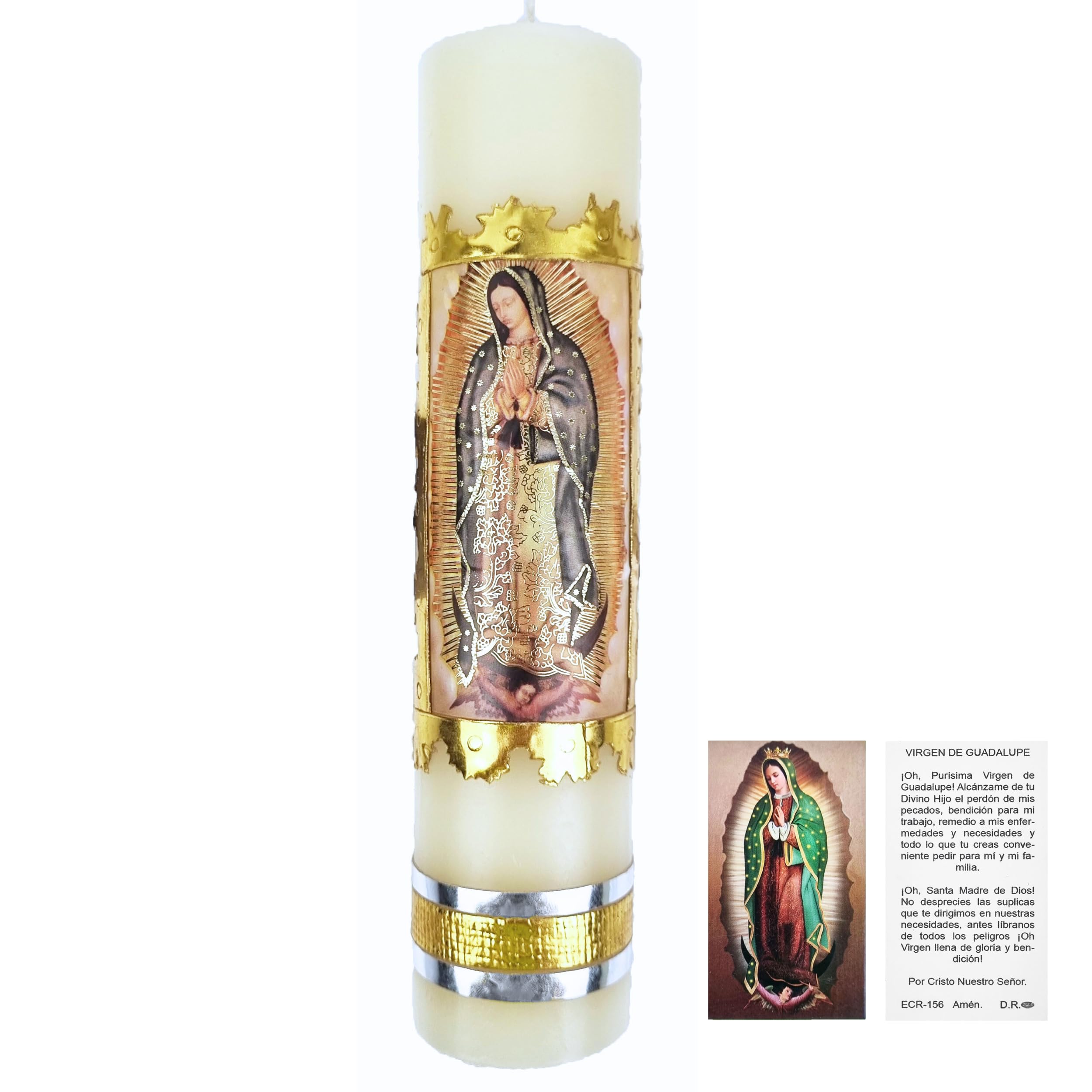 The Magnificient prayer candles collection - Our lady of guadalupe religious candles - Catholic candles cirios religiosos catolicos Jesus candle st jude candle - veladoras mexicanas velas para bautizo