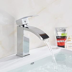 faucet, faucets faucets,kitchen faucet bathroom waterfall basin sink faucet black faucets brass bath faucet hot cold water mixer vanity tap deck mounted washbasin tap/chrome a (color : chrome c)