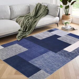 glowsol moroccan washable area rug 4x6 boho modern rug carpet low-pile rug for bedroom living room, non-slip geometric print distressed accent rug for nursery room kitchen office