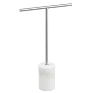 KES Hand Towel Rack for Bathroom Countertop, Stand Towel Holder with Small Marble Base, Hand Towel Holder Free Standing 18/8 Stainless Steel Space Saving Brushed Finish, BTH234S40-2