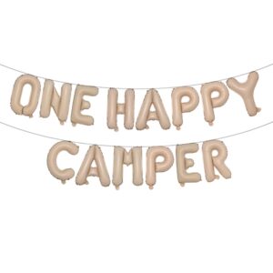 one happy camper birthday decoration one happy camper balloons one happy camper banner one happy camper party supplies camping first birthday decoration camping balloons (one happy camper caramel)