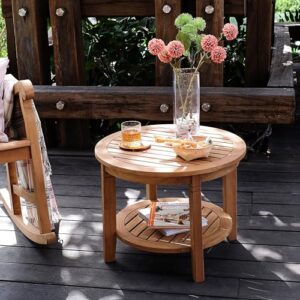 Cambridge Casual Vermont Teak Wood 3 Piece Patio Rocking Conversation Set