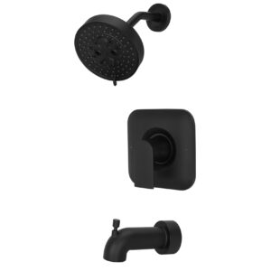 t2473epbl black shower system compatible with moen t2473epbl shower trim kit, including showerhead, shower handle and tub spout(pos-temp valve required)