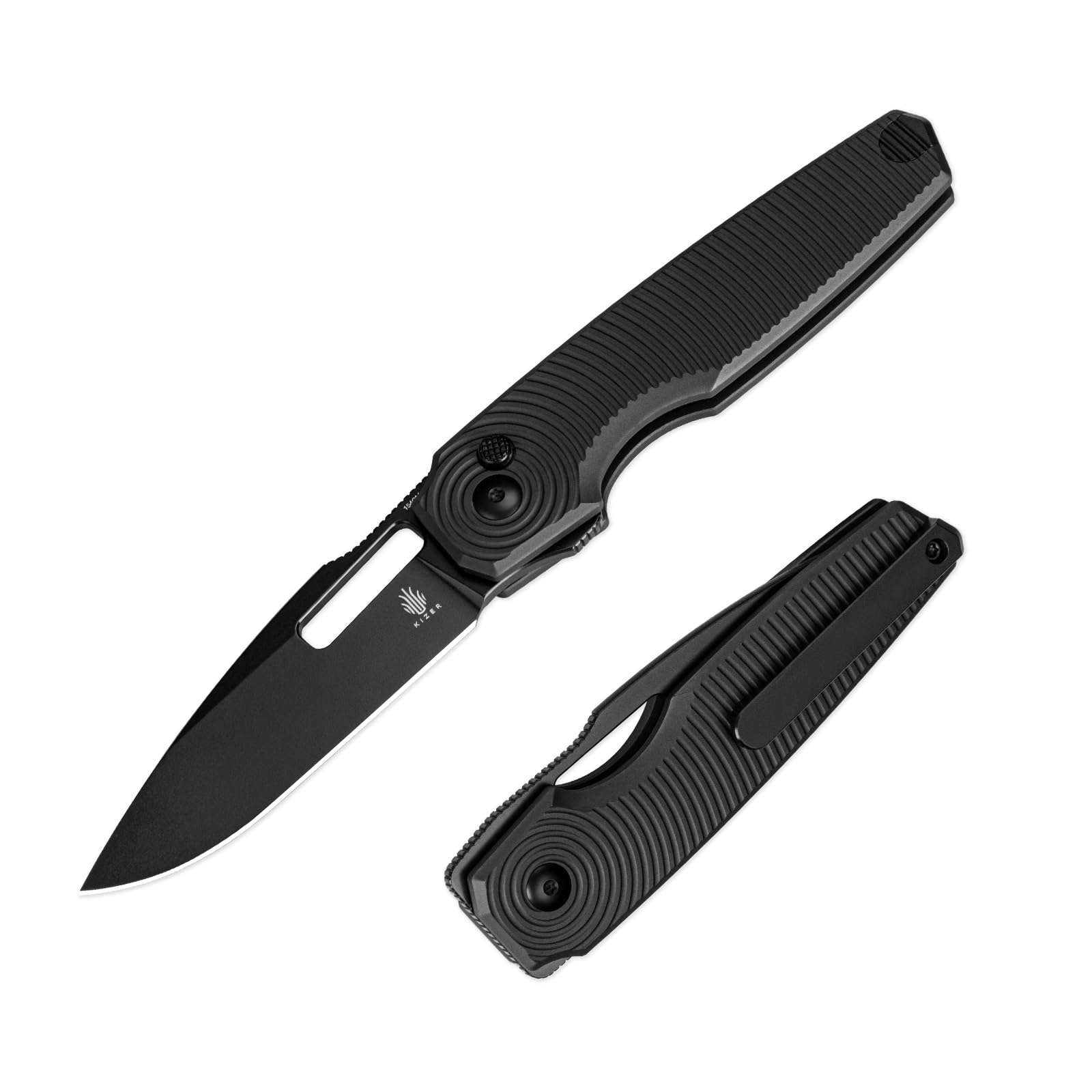 Kizer Dogfish Folding Knife, 3.14 In 154CM Steel Blade Pocket Knife, Aluminium Handle EDC Knife for Men Women Camping Hunting Hiking Outdoor Tool V3640C1