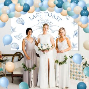 71Pcs Last Toast On The Coast Bachelorette Party Decorations, Bridal Shower Decorations Kit with Bachelorette Theme Backdrop Latex Balloons, Garland Arch Kit for Engagement Party Supplies