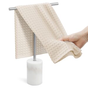 kes hand towel rack for bathroom countertop, stand towel holder with small marble base, hand towel holder free standing 18/8 stainless steel space saving brushed finish, bth234s40-2