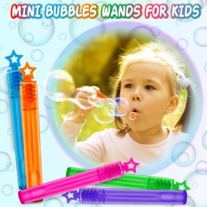 120 Pcs Mini Bubble Wands in 6 Colors, Bulk Party Favors for Kids, Themed Birthday, Christmas, New Year, Valentine, Carnival, School Classroom Prizes for Boys & Girls, Ideal Goodies Bags Stuffers