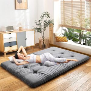 rokok futon mattress japanese floor mattress twin xl size, floor bed springy & thick 4 '' foam roll up portable & foldable tatami mat for sofa lounger couch guest dormitory, yoga sleep nap meditation