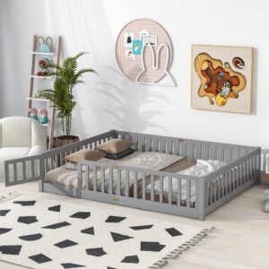 bellemave queen montessori bed, floor bed, floor bed, floor bed with door, floor bed for kids, wooden kids floor bed(gary).