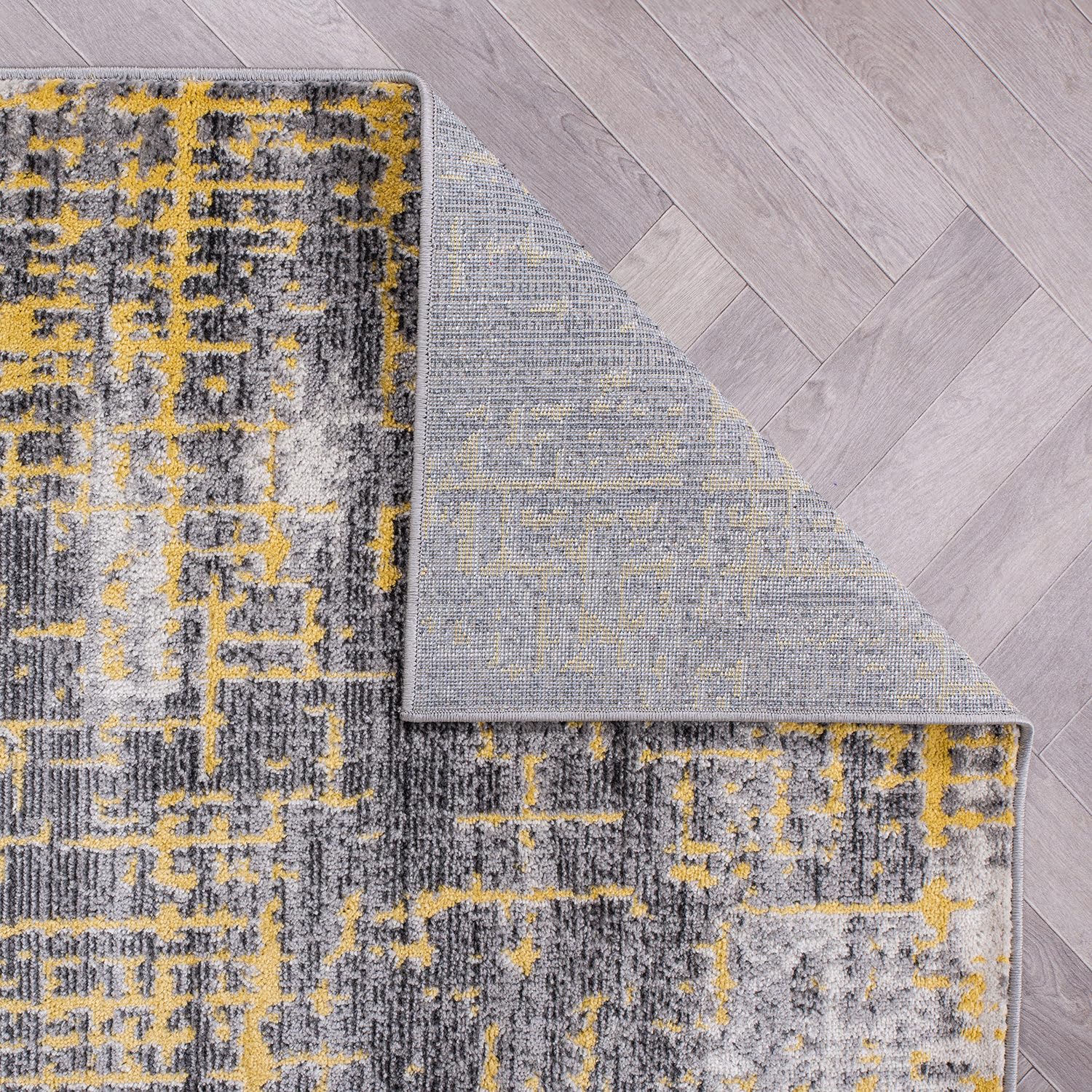 Rugshop Distressed Abstract Design Non Shedding Soft Ideal for Living Room,Bedroom,Kitchen Area Rug 5' x 7' Yellow