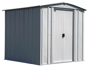 arrow sheds 6' x 7' outdoor steel storage shed, light grey