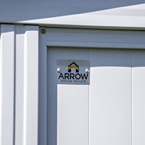 Arrow Sheds 6' x 7' Outdoor Steel Storage Shed, Light Grey