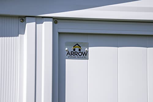 Arrow Sheds 6' x 7' Outdoor Steel Storage Shed, Light Grey