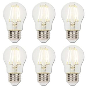 westinghouse 5280020 4.5 watt (40 watt equivalent) a15 dimmable clear filament led light bulb, medium base, 6 pack