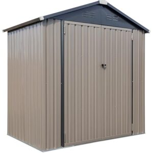 Arrow Sheds 6' x 4' Outdoor Steel Storage Shed, Tan