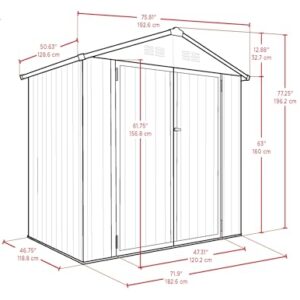 Arrow Sheds 6' x 4' Outdoor Steel Storage Shed, Tan