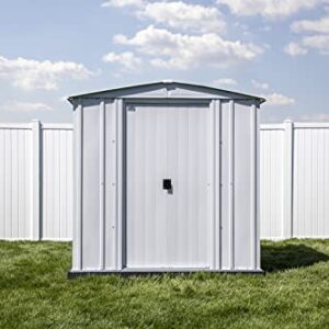 Arrow Sheds 6' x 7' Outdoor Steel Storage Shed, Light Grey