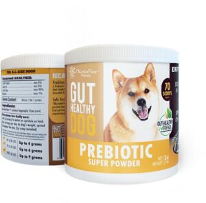 gut healthy dog prebiotic super powder - digestive health supplement for dogs - supports gut microbiome - boosts immune system - made in usa