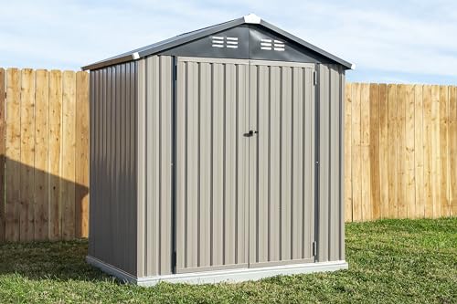 Arrow Sheds 6' x 4' Outdoor Steel Storage Shed, Tan