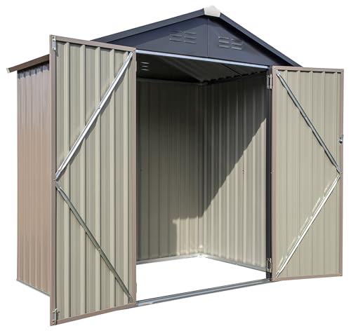 Arrow Sheds 6' x 4' Outdoor Steel Storage Shed, Tan