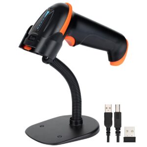 tera barcode scanner wireless and wired with battery level indicator 1d 2d qr digital printed bar codes reader with stand portable handheld barcode scanner compact plug and play model d5100-z