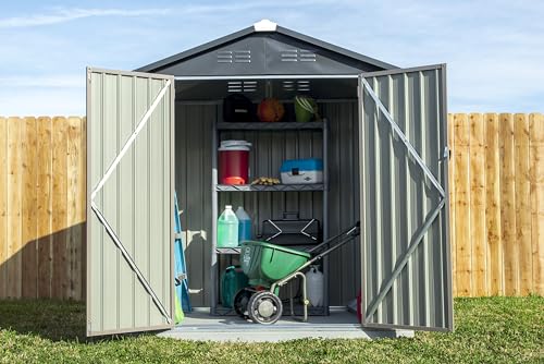 Arrow Sheds 6' x 4' Outdoor Steel Storage Shed, Tan