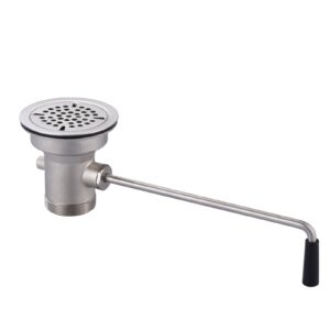 iviga commercial sink drain: 3-1/2" sink opening waste drain valve - brass commercial kitchen sink drain with twist handle - prevents sink clogged overflow for commercial restaurant multi-basin sink