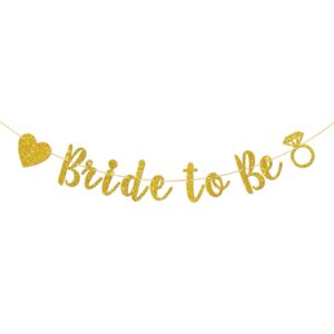 halodete bride to be banner, mr & mrs wedding banner, bridal shower, engagement, bachelorette party garland bunting decorations - gold glitter