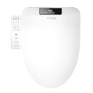 xcqq smart bidet toilet seat elongated, heated bidet with warm water and dryer, night light, multiple spray modes, slow closed toilet seat, led screen, removable panel to remote