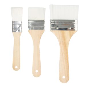 set of 3 chip paint brushes with synthetic bristles for priming painting, varnishing, wood, walls, painting