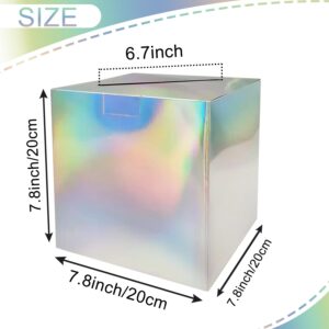 SietDESEO Card Box for Party Iridescent Card Box Raffle Box Gift Card Box Holder for Birthday Party Wedding Reception Baby Shower Bridal Shower Money Card Box