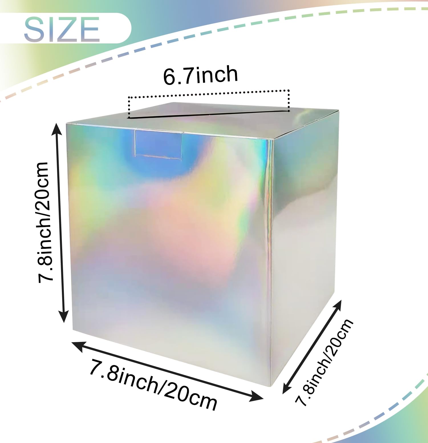 SietDESEO Card Box for Party Iridescent Card Box Raffle Box Gift Card Box Holder for Birthday Party Wedding Reception Baby Shower Bridal Shower Money Card Box