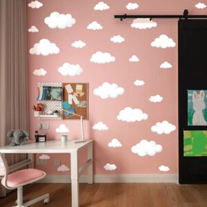 watercolor clouds wall decals - boho cloud wall stickers for baby boys or girls room decor, cloud wall stickers removable，cloud wall nursery playroom decor.