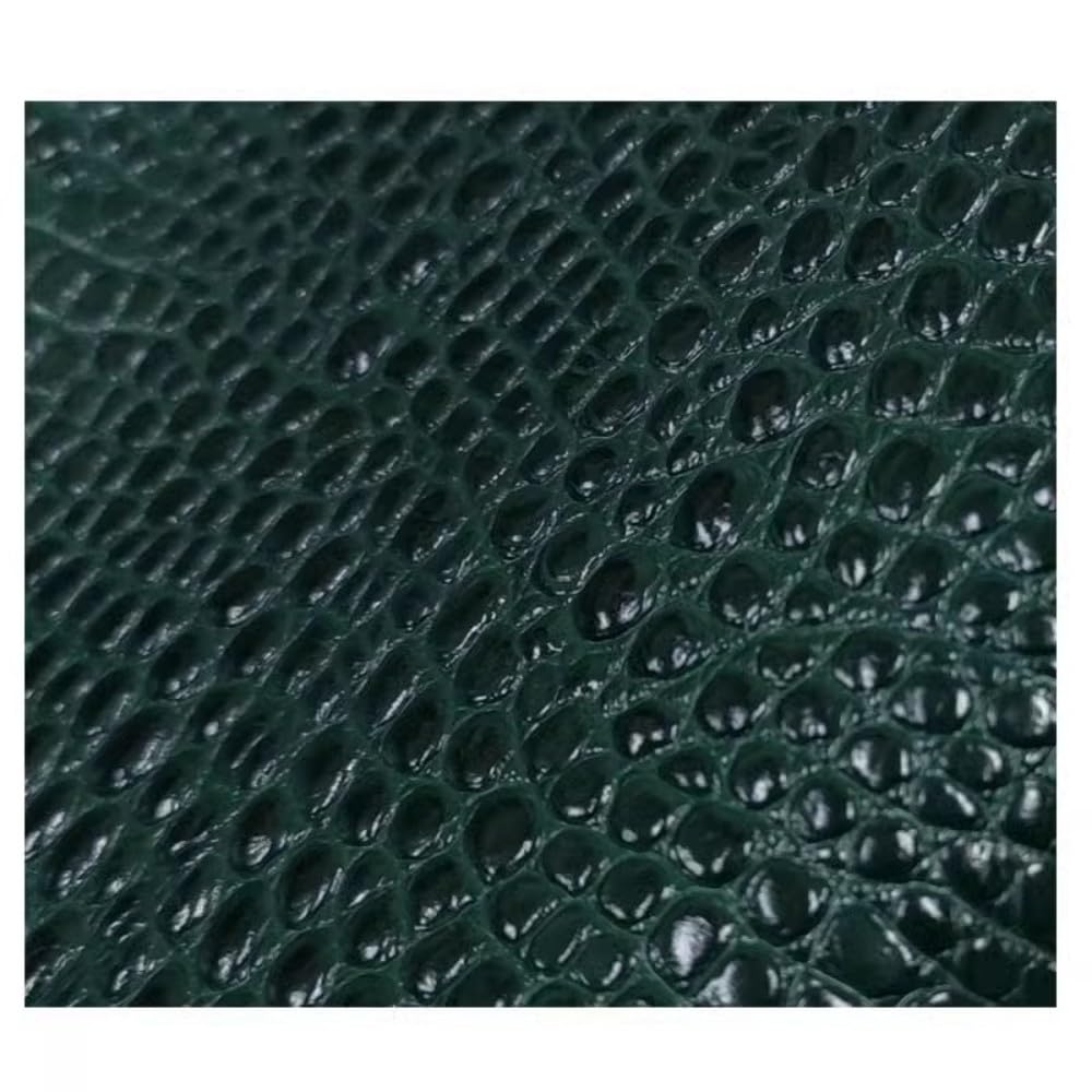 Aibote Genuine Cow Hide Leather Sheets Dark Green Crocodile Print Cowhide Rug Skins DIY Crafts Material(5 Square Feet，Irregular Shape)