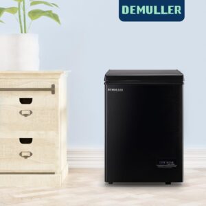 DEMULLER Chest Freezer with 2 Removable Baskets 3.5 Cu.ft Compact Freezers with Electronic Thermostat (50 ℉ to -12 ℉), Stay-Open Lid, Manual Defrost, Kitchen Office Apartment, Black