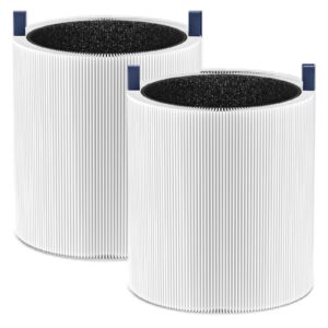 blue pure 511 replacement filter compatible with blueair blue pure 511 air purifier, 2-in-1 h13 true hepa particle filter and activated carbon filter, 2 pack