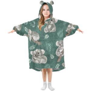 goodold cartoon koala wearable blanket hoodie for kids oversized sherpa hooded blanket cozy warm gift