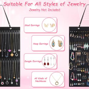 shynek 2 Pack Hanging Jewelry Holder Organizer includes Necklaces Holder and Earring Organizer Hanger for Necklaces, Earrings, Bracelets, and Anklets Display and Storage for Wall, Closet and Door