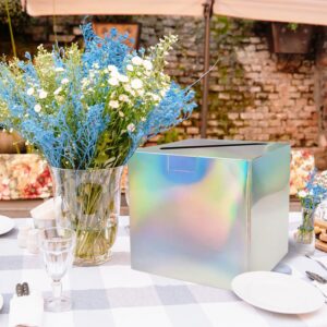 SietDESEO Card Box for Party Iridescent Card Box Raffle Box Gift Card Box Holder for Birthday Party Wedding Reception Baby Shower Bridal Shower Money Card Box