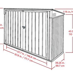 Arrow Sheds 6' x 3' Outdoor Steel Storage Shed, Grey