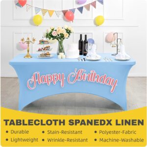 Custom Table Cloth Cover with Business Logo Text, Personalized Stretch Spandex Table cloth for Business Tradeshow Events, Customized Table Cloth for Birthday Wedding Anniversary Decoratio (6FT)