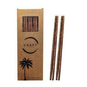 coconut wood handcrafted sustainable eco chopsticks set of 10