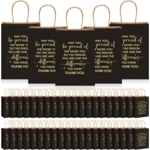 relithick 100 pcs employee appreciation gifts bags christmas thank you gifts bags for coworkers with handles team inspirational gift bags may you be proud paper bags for teacher staff nurse(black)