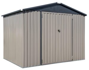 arrow sheds 8' x 6' outdoor steel storage shed, tan