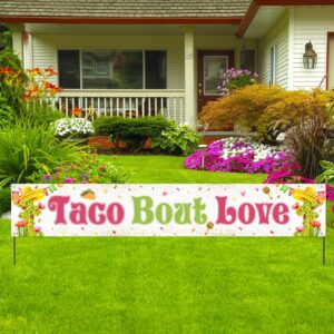 mokonate taco bout love banner, mexican fiesta theme engagement, bridal shower, wedding party decoration, 9.8 x 1.6 ft