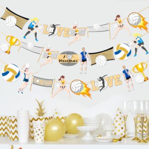 Volleyball Party Banners Volleyball Party Banner Decoration Volleyball Player Party Garlands for Volleyball Theme Birthday Party Decoration Baby Shower Supplies