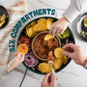 Taco Tuesday Kit - Taco Bar Serving Set for a Party - 30oz Heated Pot, 4 Taco Holders, & Detachable Lazy Susan Tray - Taco Night Fiesta – Unique Couple & Housewarming Gift Set Ideas