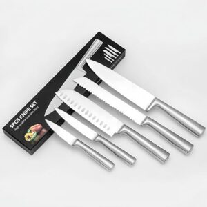 vvinjinwujin 5 pieces ultra-sharp kitchen knife set - stainless steel knife set, chef's knife set, precise cutting, ergonomically designed, essential for the kitchen, very suitable for home cooking