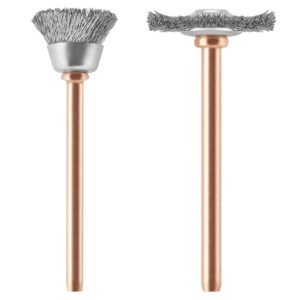 dremel 448 2-piece stainless steel brush set ideal for removing rust and corrosion, polishing metal surfaces